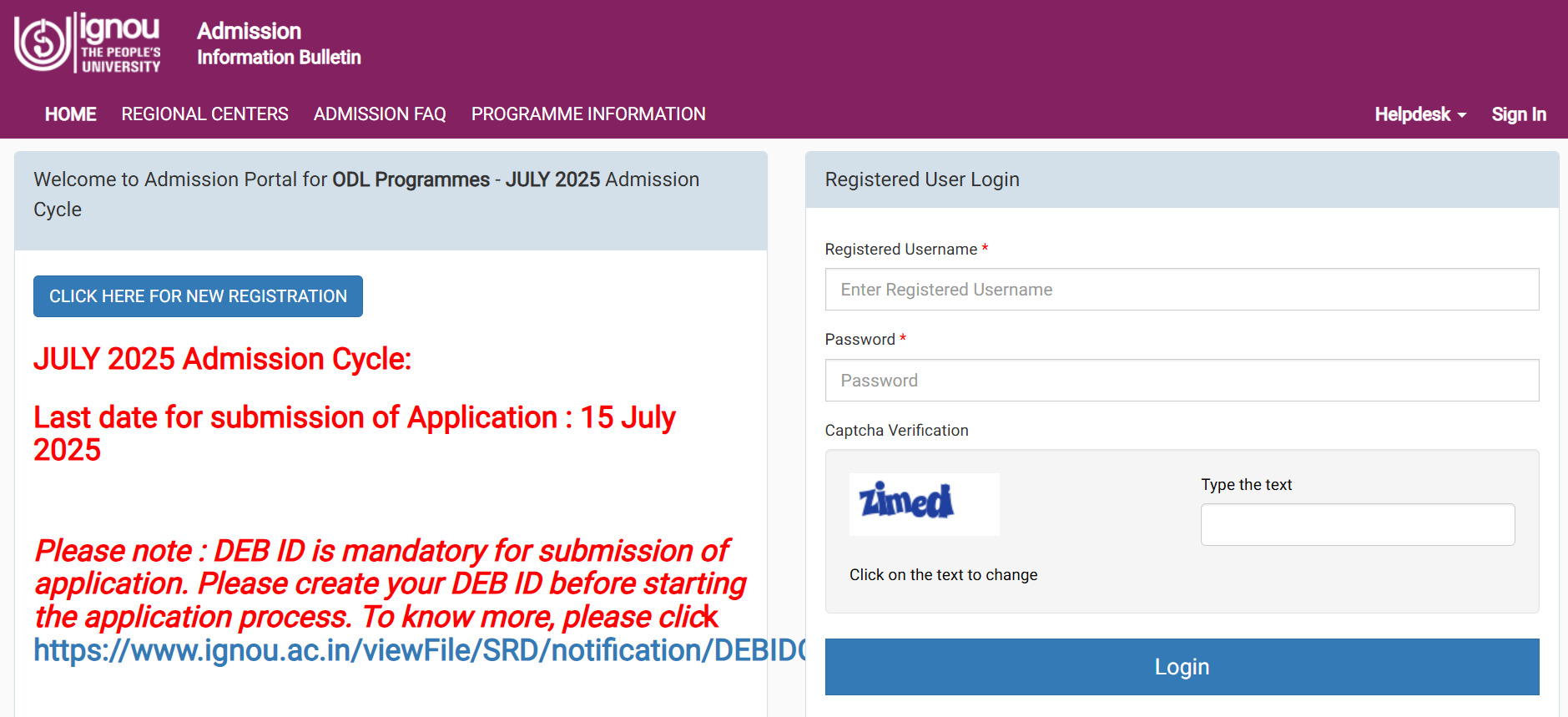 IGNOU Admission 2025-26 (July Session): Last Date, PDF List